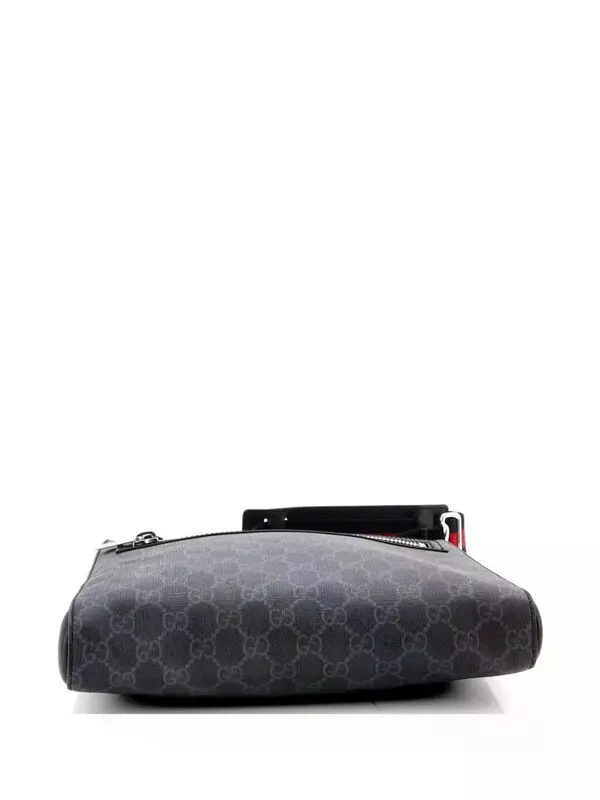 Gucci Web Strap Front Zip Messenger Bag