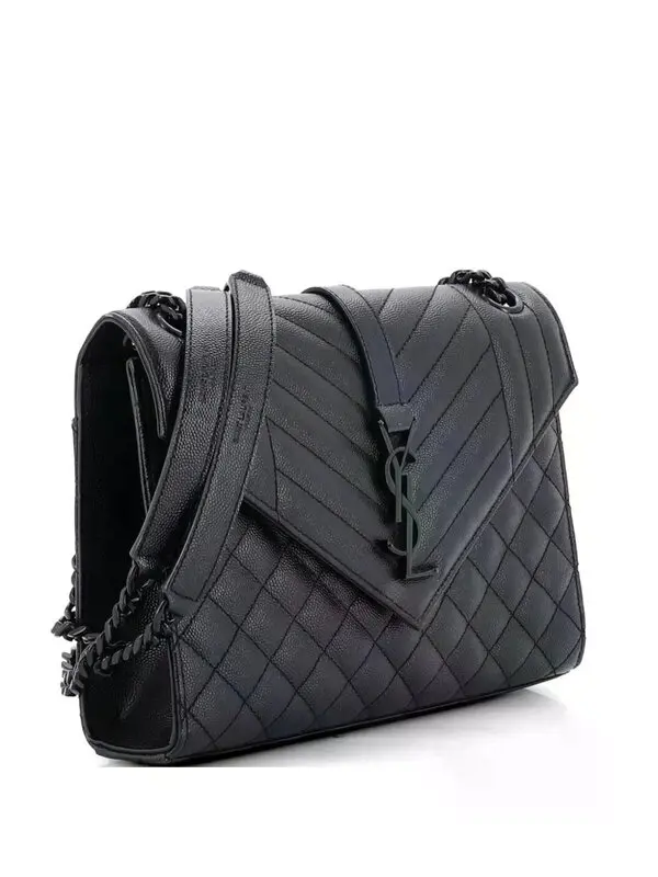 Saint Laurent Classic Monogram Envelope Satchel - Black