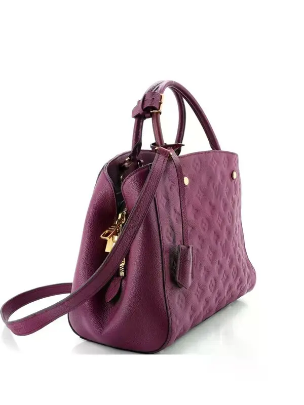 LOUIS VUITTON Montaigne Handbag Monogram Empreinte Leather Mm Satchel - Purple