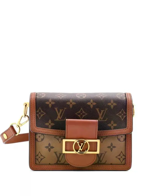 LOUIS VUITTON Dauphine Reverse Monogram Canvas Mini Crossbody Bag - Brown