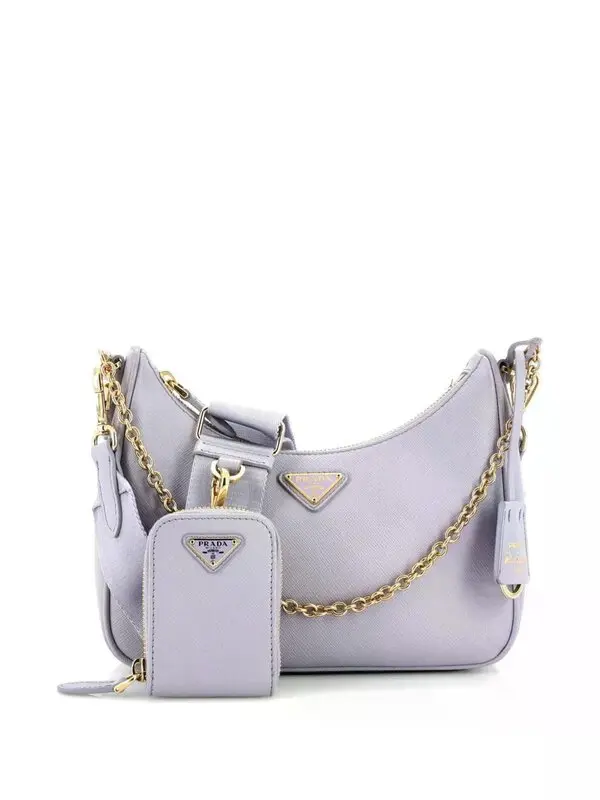 Prada Re-edition 2005 Saffiano Leather Shoulder Bag - Purple