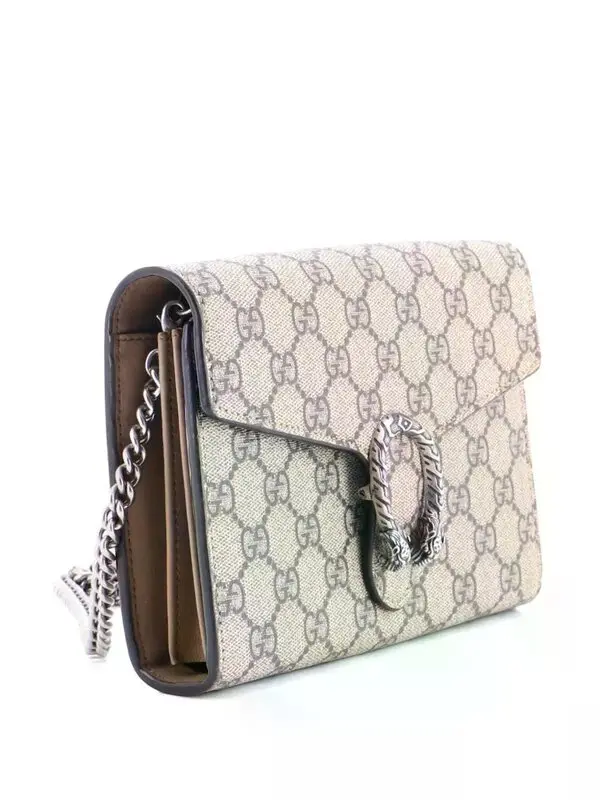 Gucci Dionysus Gg Coated Canvas Chain Wallet - Brown