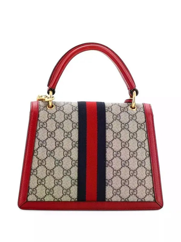 Gucci Queen Margaret Gg Coated Canvas Top Handle Satchel - Red