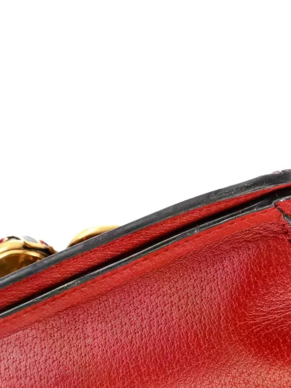 Gucci Queen Margaret Gg Coated Canvas Top Handle Satchel - Red