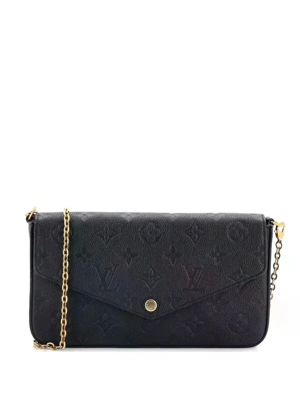 LOUIS VUITTON Felicie Pochette Monogram Empreinte Leather - Black