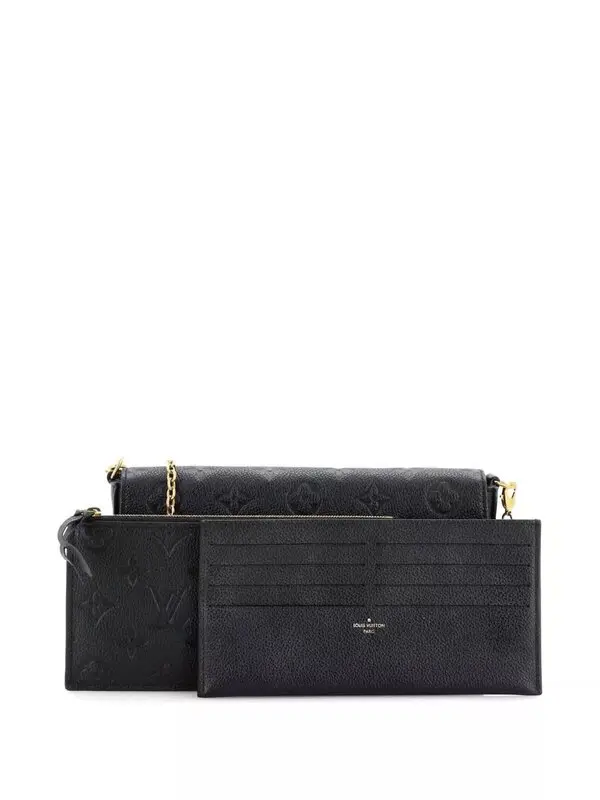 LOUIS VUITTON Felicie Pochette Monogram Empreinte Leather - Black
