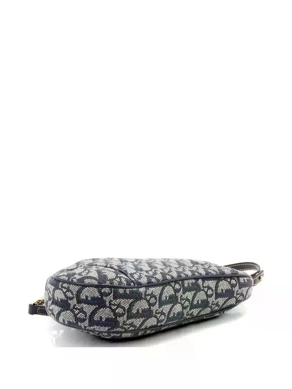 Dior Vintage Diorissimo Canvas Mini Saddle Bag Clutch - Blue