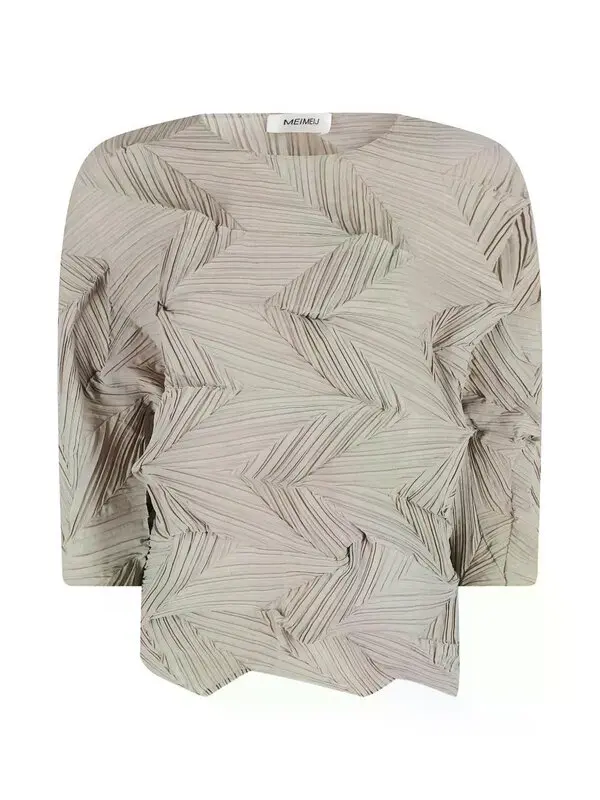 MEIMEIJ Plissé Chevron-pattern Blouse