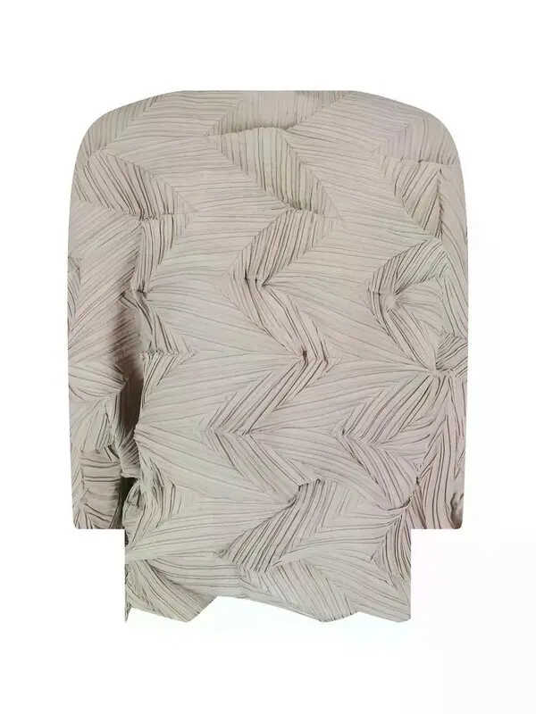 MEIMEIJ Plissé Chevron-pattern Blouse