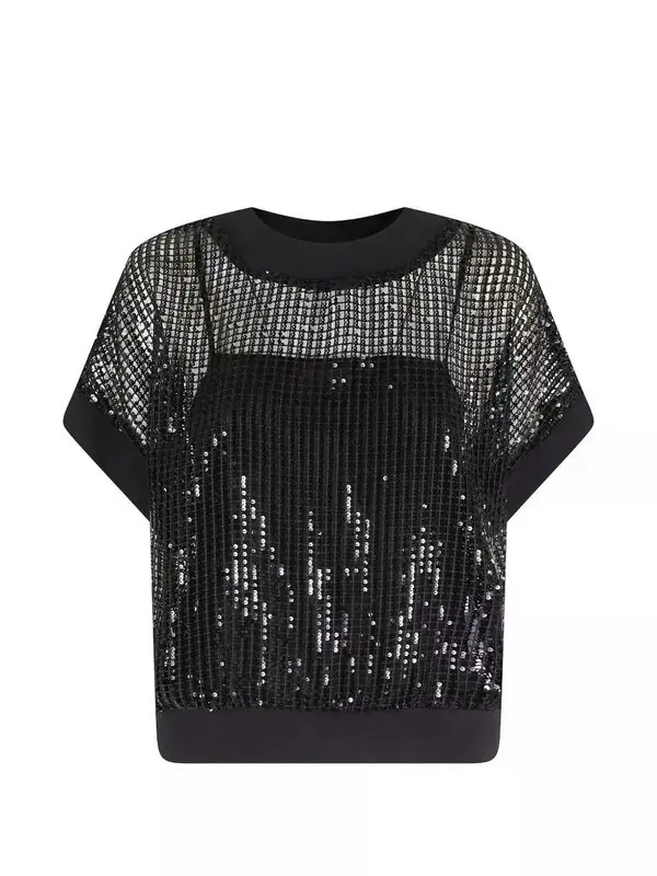 MEIMEIJ Sequin-embellished Mesh Blouse