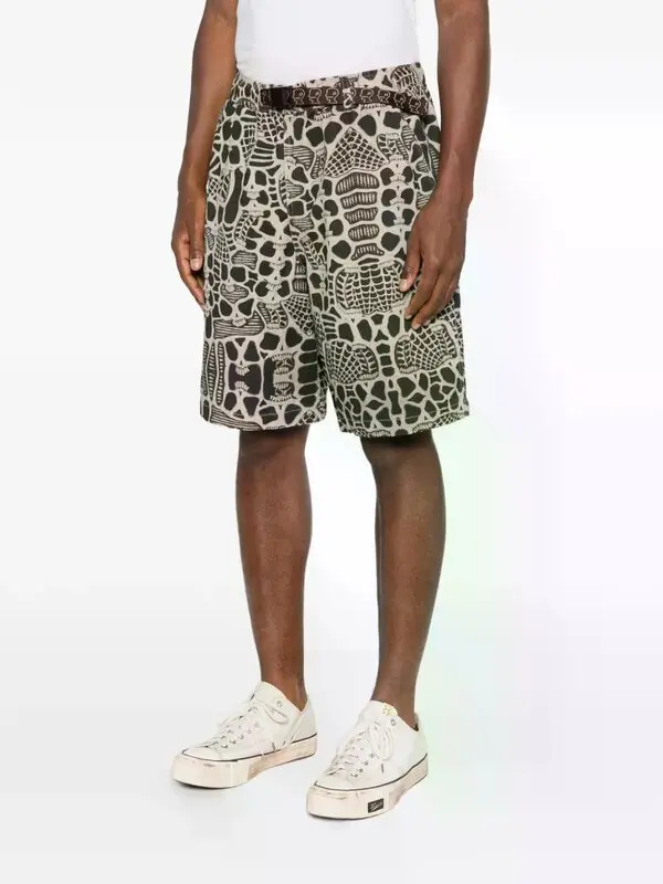 BRAIN DEAD Skull Print Elasticated Waist Shorts