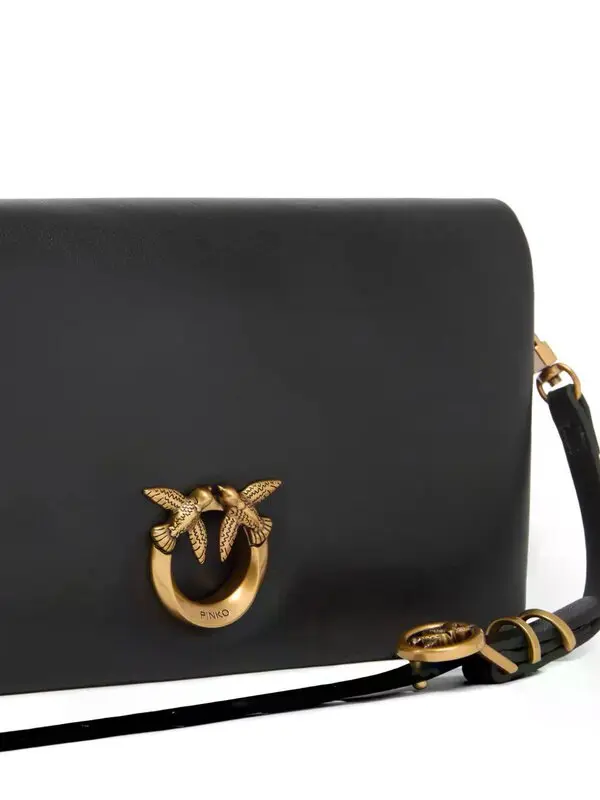 Pinko Small Love Birds Leather Shoulder Bag