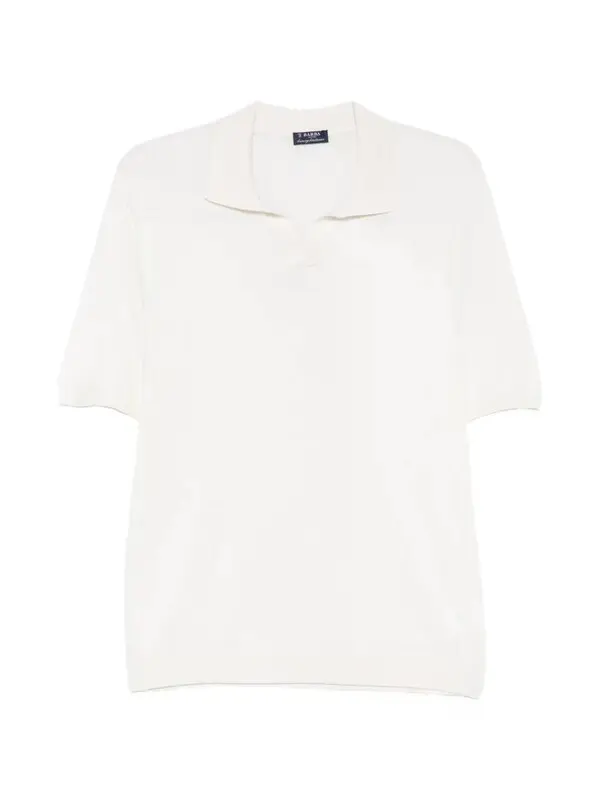 BARBA NAPOLI Fine-knit V-neck T-shirt