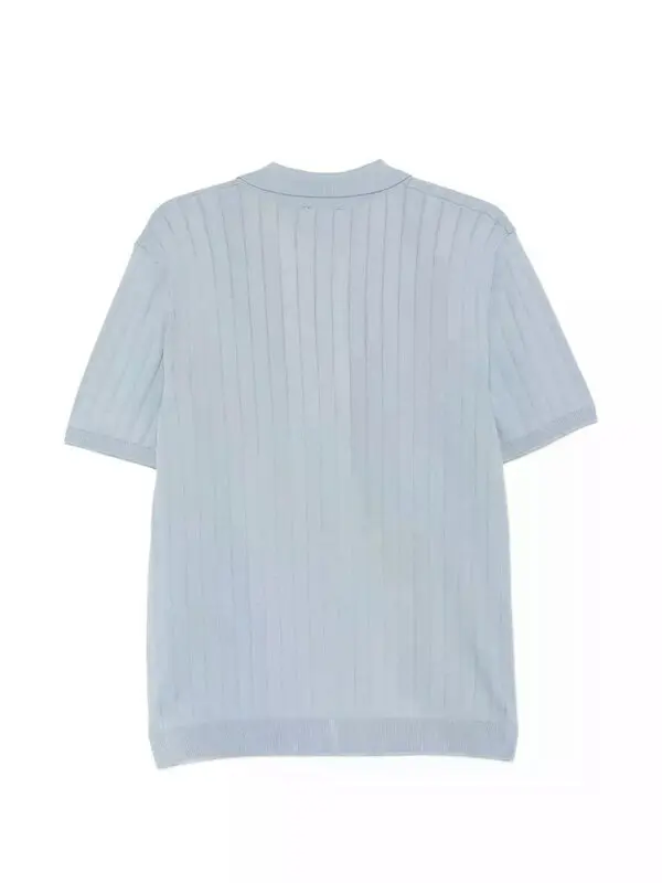 BARBA NAPOLI Ribbed-knit Polo-collar T-shirt