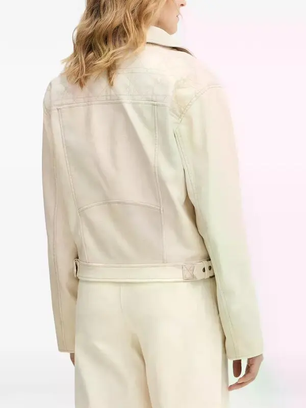 Guess Quilted-panel Biker Jacket - Neutrals