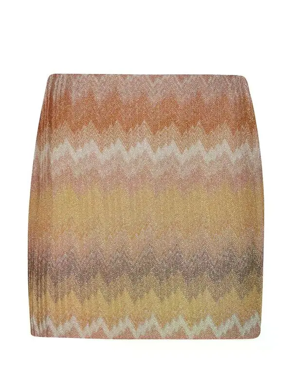Missoni Zigzag-knit Metallic Skirt