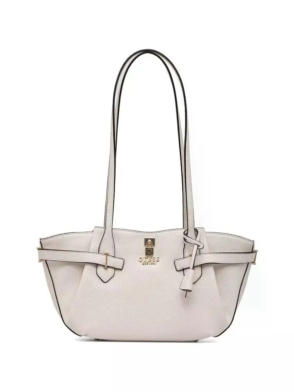 Guess Belted Pebbled Shoulder Bag - Neutrals