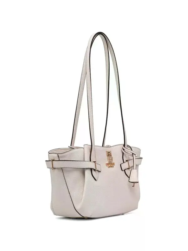Guess Belted Pebbled Shoulder Bag - Neutrals