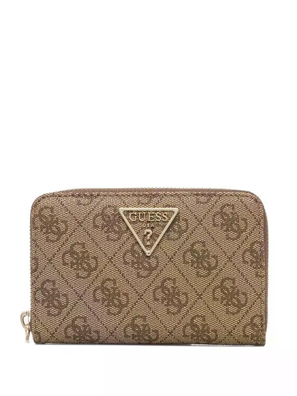 Guess Laurel 4g Monogram-patterned Zip-around Wallet - Neutrals