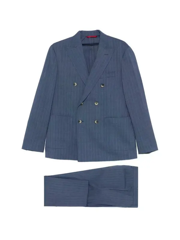 VELA SHOP Pinstripe-pattern Double-breasted Suit