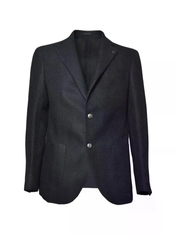 GABRIELE PASINI Herringbone-patterned Blazer - Blue