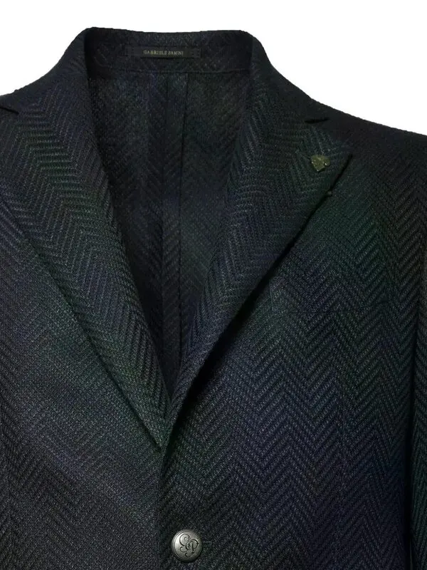 GABRIELE PASINI Herringbone-patterned Blazer - Blue