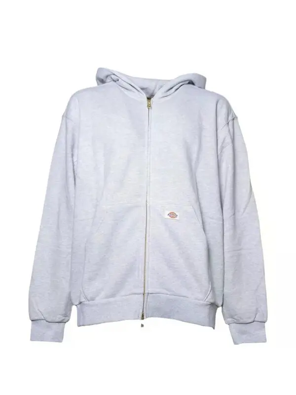 Dickies Logo-patch Zip-up Hoodie - Grey