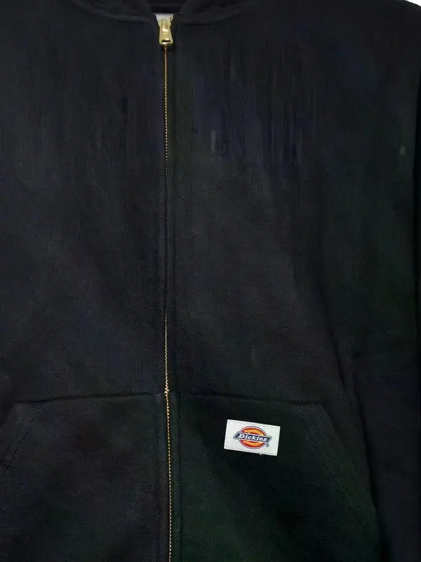 Dickies Logo-patch Zip-up Hoodie - Black