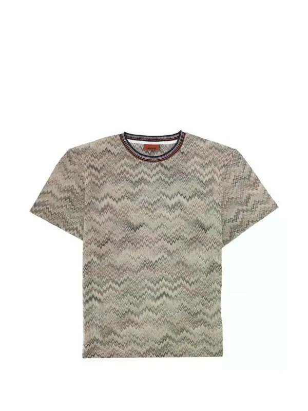 Missoni Zigzag-knit T-shirt - Neutrals