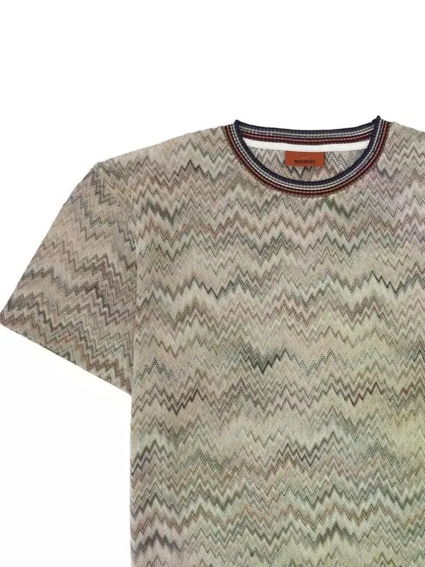 Missoni Zigzag-knit T-shirt - Neutrals