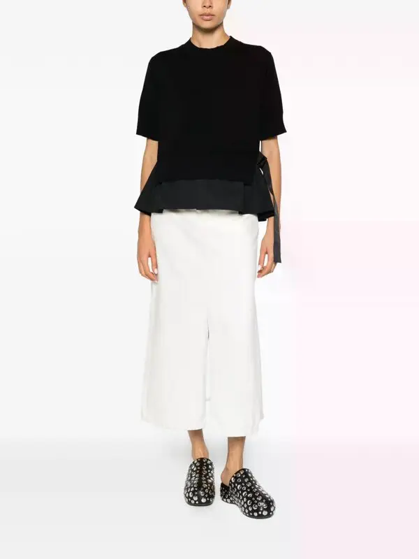 Sacai Paneled Short Sleeve Top