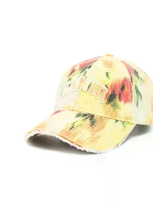 GANNI Logo-embroidered Cap - Yellow