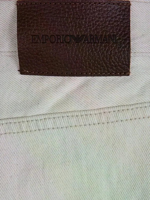 Emporio Armani Pressed-crease Logo-patch Jeans