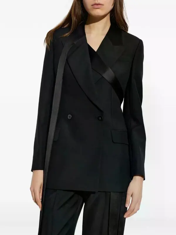 Alexander McQueen Satin-trim Double-breasted Blazer