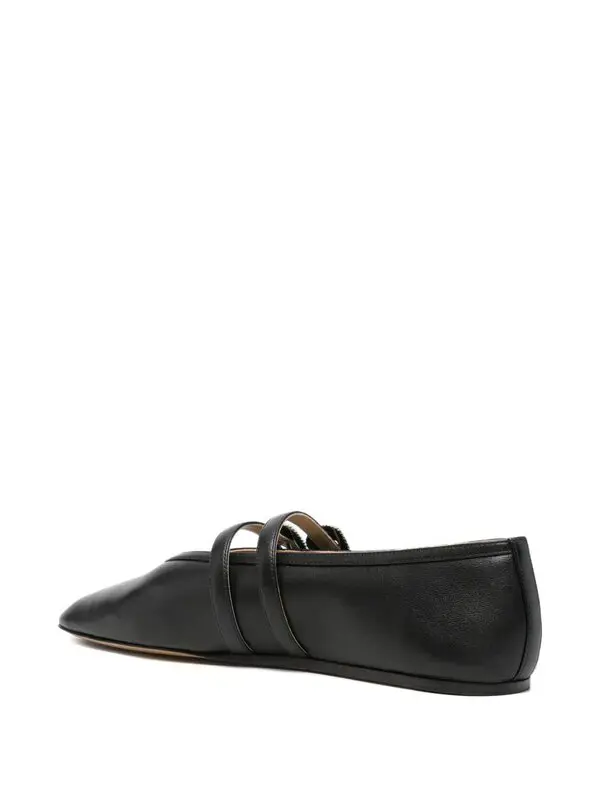 Le Monde Beryl Claudia Buckle Detail Ballet Flats - Black