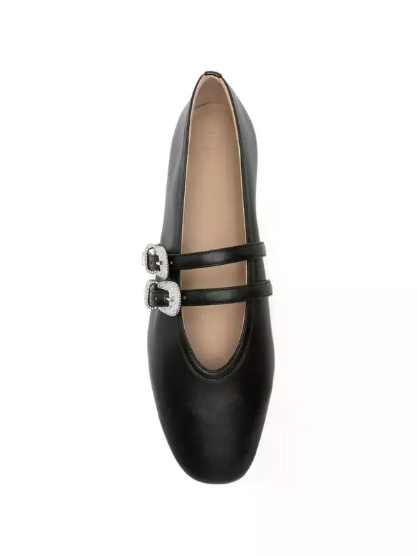 Le Monde Beryl Claudia Buckle Detail Ballet Flats - Black