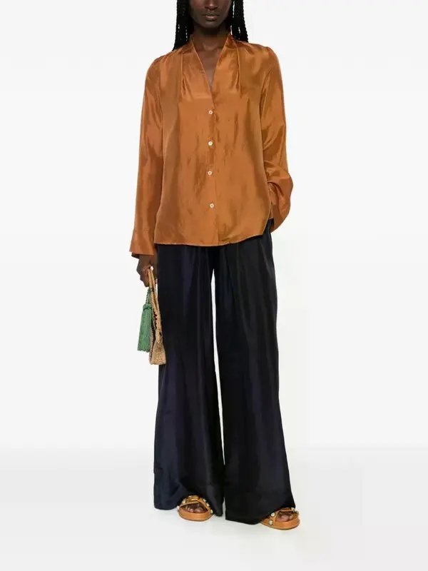FORTE_FORTE Silk Drawstring Palazzo Pants