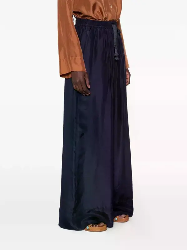 FORTE_FORTE Silk Drawstring Palazzo Pants