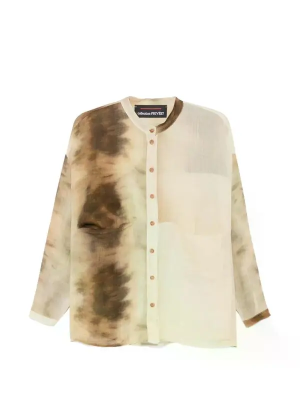 COLLECTION PRIVEE? Argis Tie-dye Band-collar Shirt