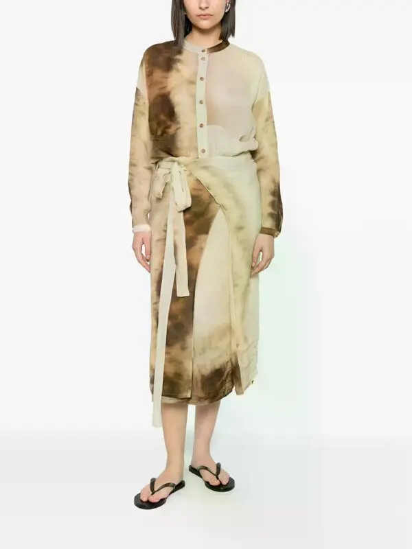 COLLECTION PRIVEE? Argis Tie-dye Band-collar Shirt