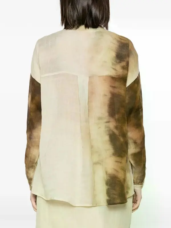 COLLECTION PRIVEE? Argis Tie-dye Band-collar Shirt