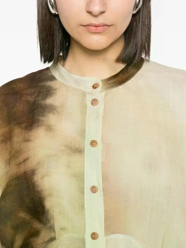 COLLECTION PRIVEE? Argis Tie-dye Band-collar Shirt