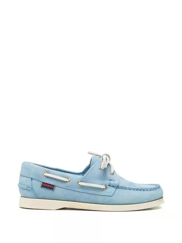 SEBAGO Portland Leather Boat Shoes With Whipstitch Detailing - Blue