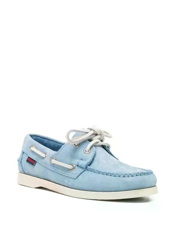 SEBAGO Portland Leather Boat Shoes With Whipstitch Detailing - Blue