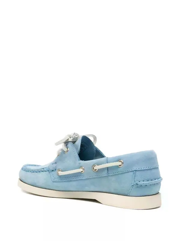 SEBAGO Portland Leather Boat Shoes With Whipstitch Detailing - Blue