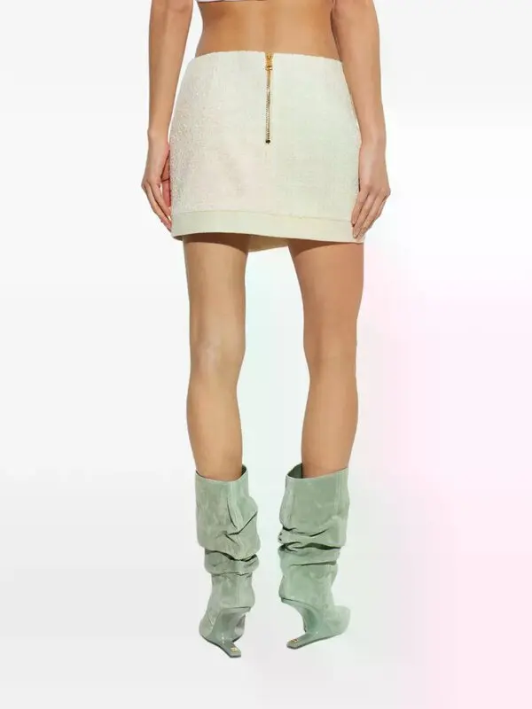 Balmain Tweed Wrap Mini Skirt