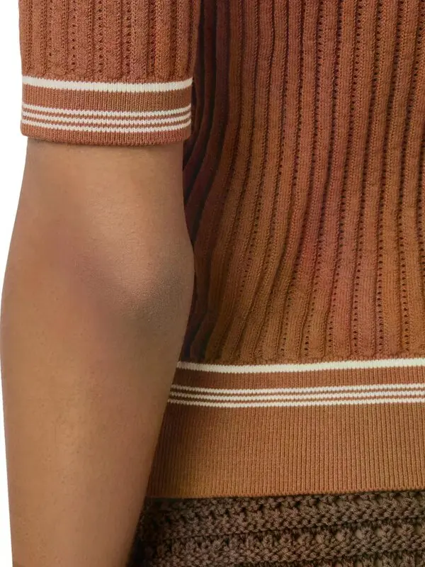 TOD'S Ribbed Knit Top - Brown