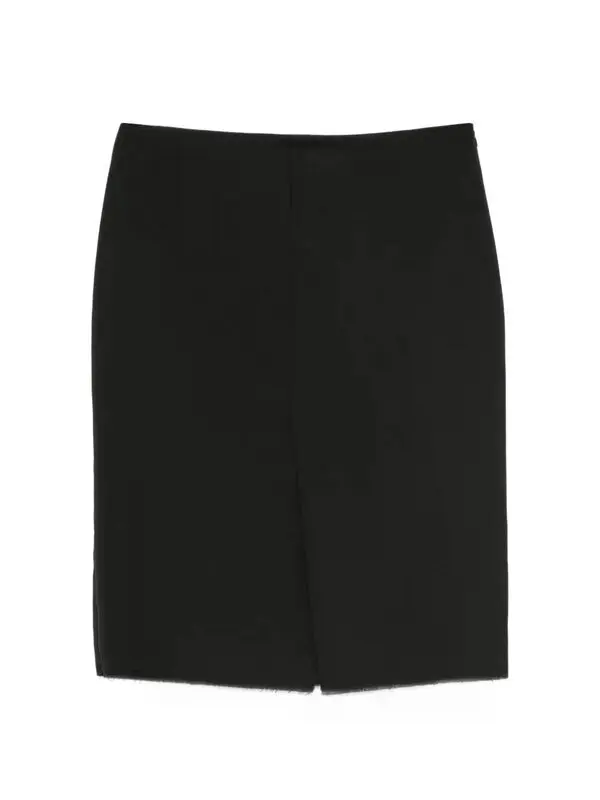 MARSEM Raw-edge Slit Mini Skirt - Black