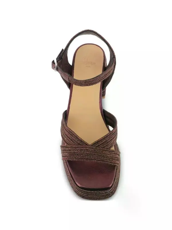 CastaÑer Vallita Woven Metallic Sandals