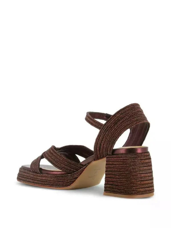 CastaÑer Vallita Woven Metallic Sandals